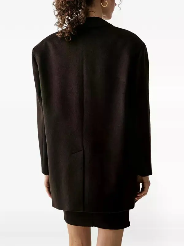 Armani Exchange Caban Logo-embroidered Single-breasted Coat