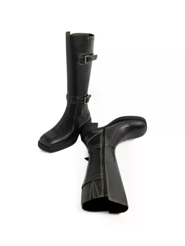 MIISTA Jarmila Buckle-detail Topstitched Boots