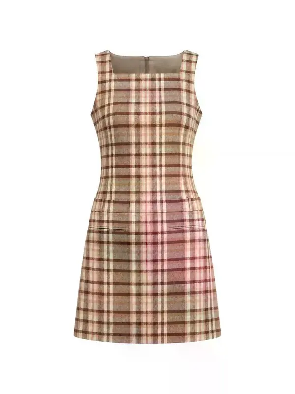 Staud Shea Plaid Mini Dress