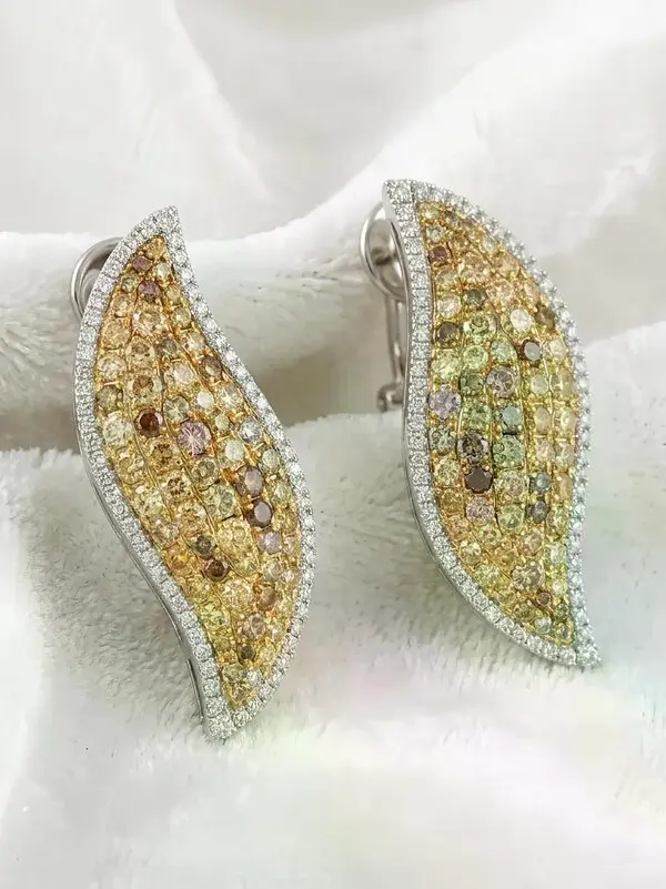 HYT JEWELRY Diamond Leaf Earrings
