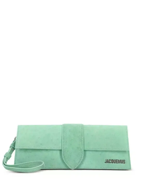 Jacquemus Ostrich-effect Suede East-west Bag - Green