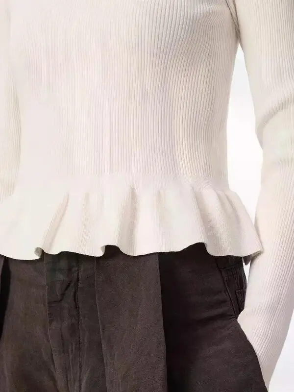ALLSAINTS Ruffled Ribbed-knit Sweater