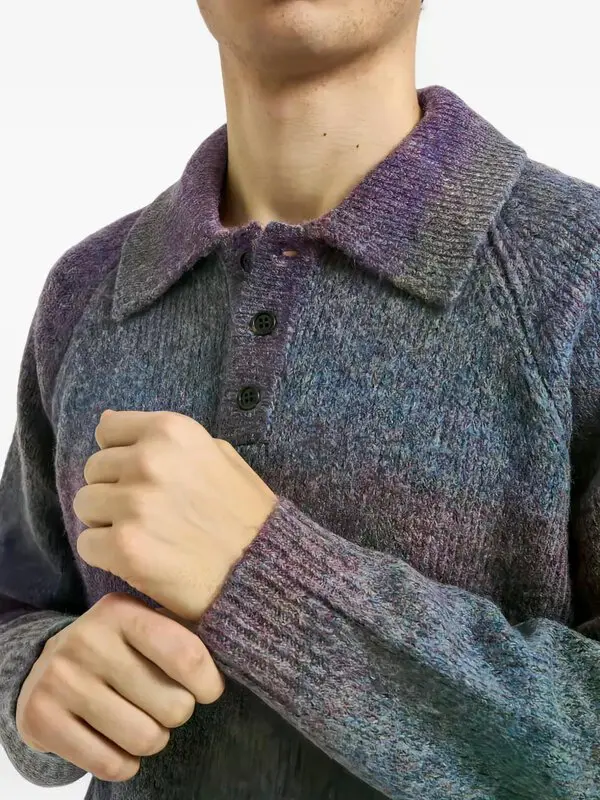 LES DEUX Knitted Raglan-sleeve Polo Shirt