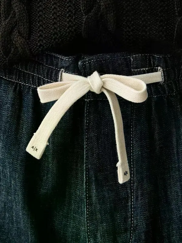 Armani Exchange Drawstring-waist Logo-embroidered Jeans