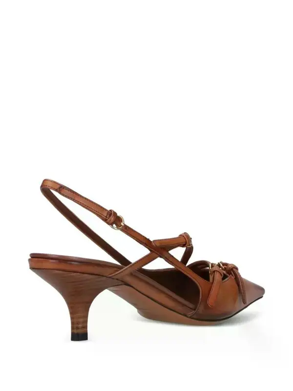Miu Miu Buckled Slingback Pumps - Brown