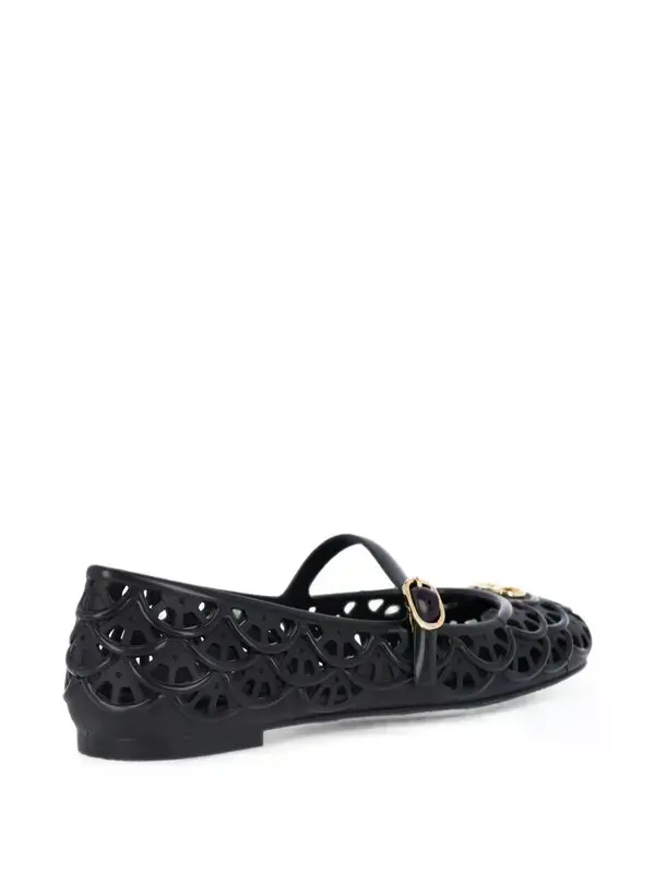 Valentino Garavani Ondette Rubber Ballerina With Scallop Pattern 05mm