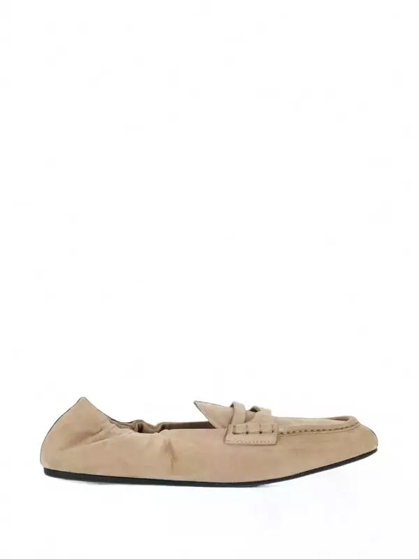 Miu Miu Ruched-detail Loafers - Neutrals