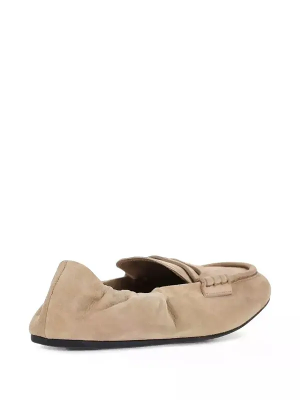 Miu Miu Ruched-detail Loafers - Neutrals