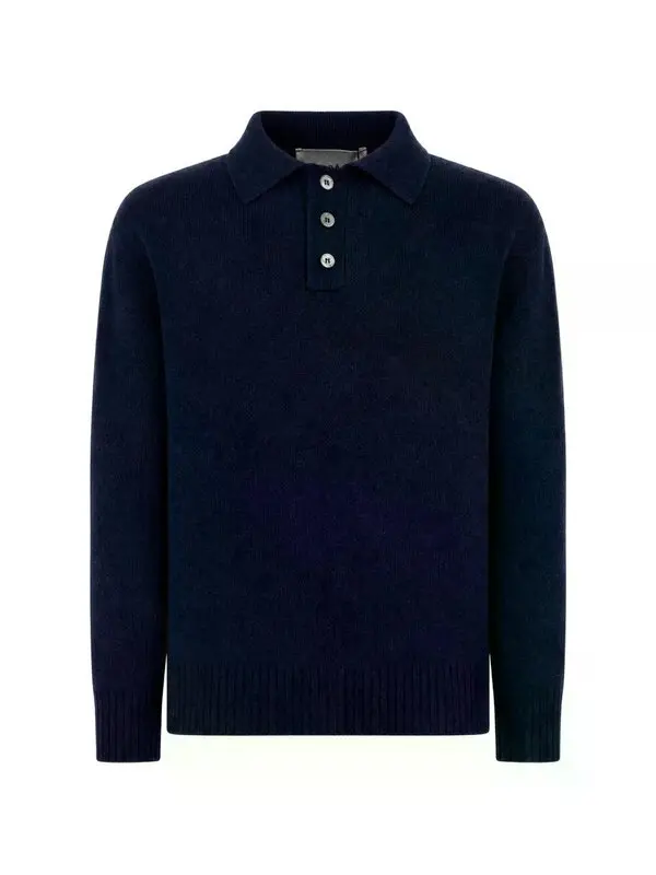 AMARANTO Button-placket Polo Sweater