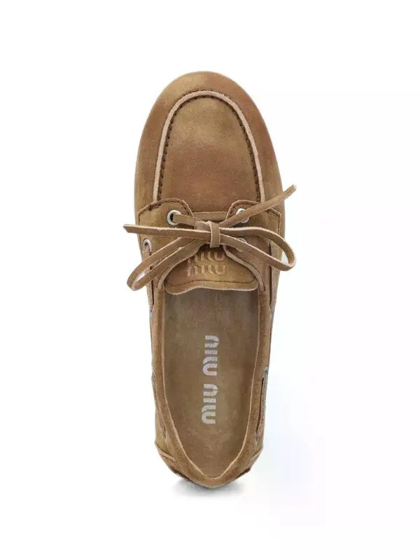 Miu Miu Faded Suede Deck Shoes