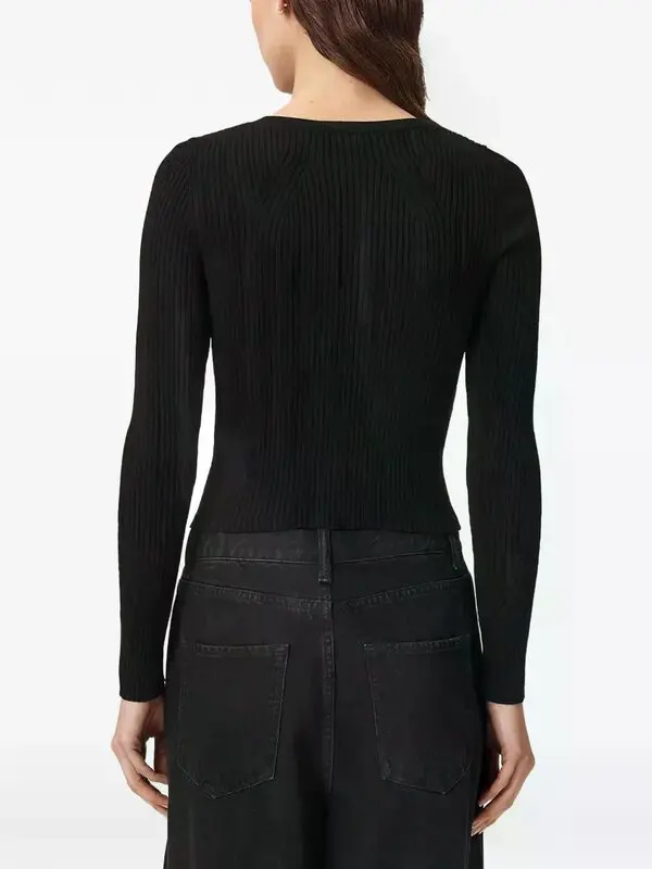 ALLSAINTS Ribbed-knit Zip-up Cardigan
