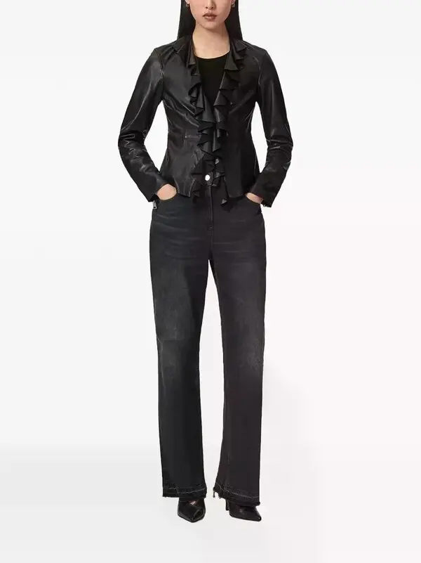 ALLSAINTS Luana Ruffled Leather Jacket