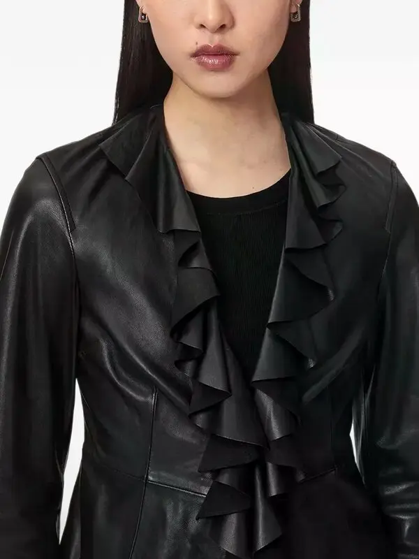 ALLSAINTS Luana Ruffled Leather Jacket