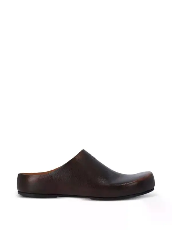 Miu Miu Leather Mules - Brown