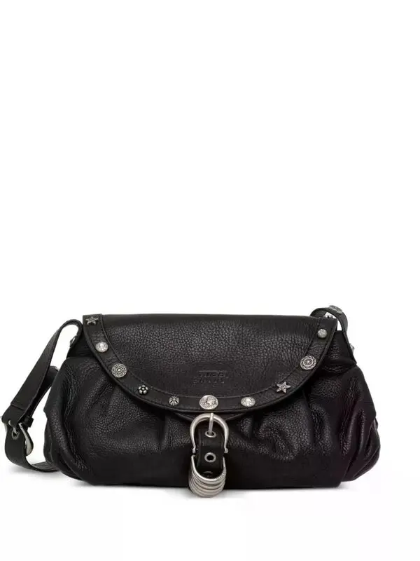 Miss Sixty Stud-embellished Buckle-detail Shoulder Bag - Black