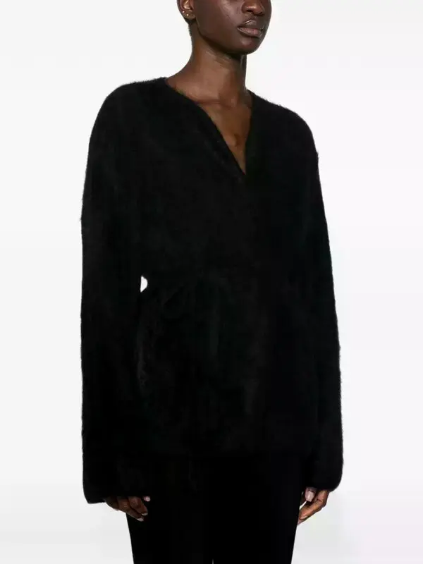 Soft Goat Belted Brushed-finish Sweater