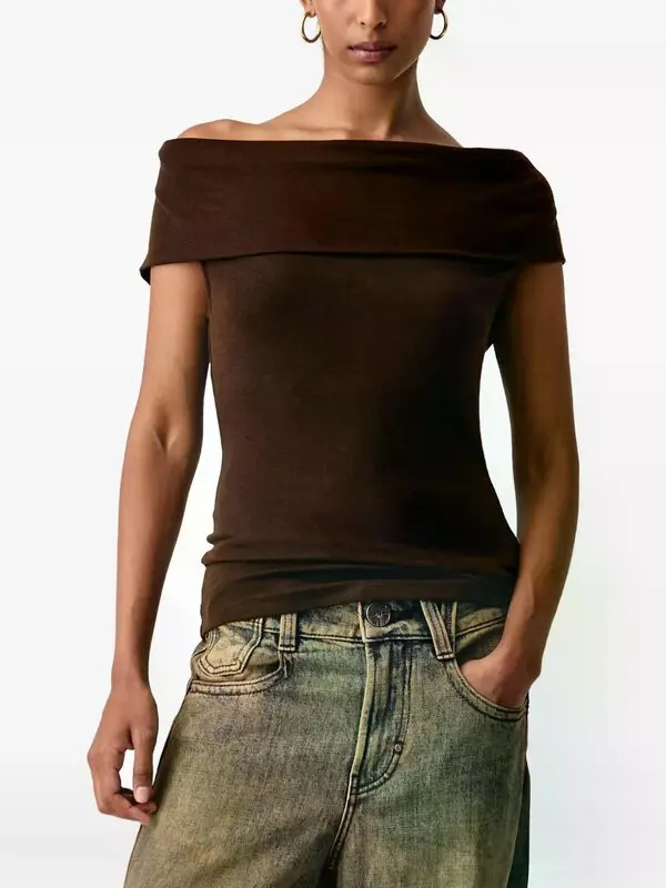 Miss Sixty Off-shoulder Hooded Top