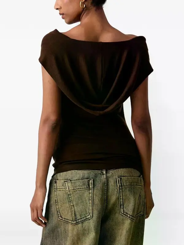 Miss Sixty Off-shoulder Hooded Top