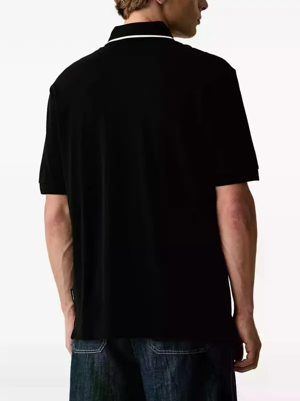 Armani Exchange Logo-embroidered Tipped Polo Shirt