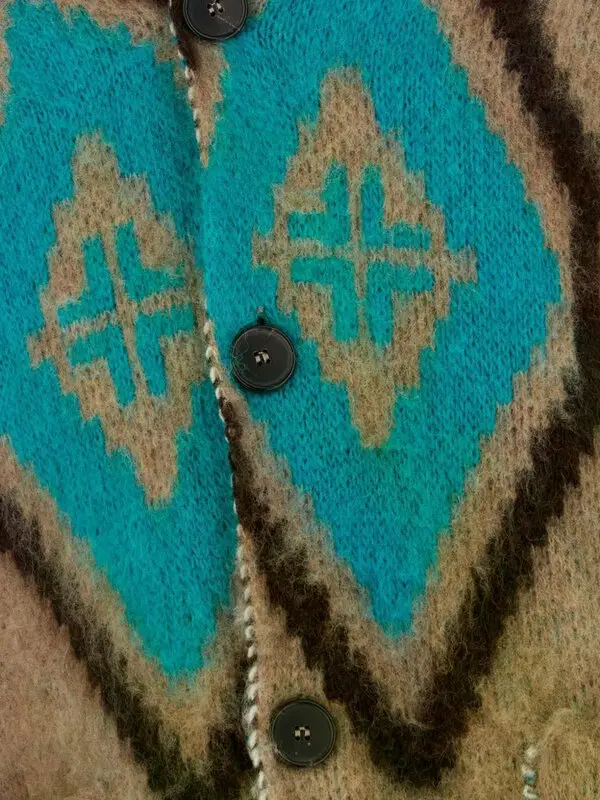 AMARANTO Geometric-pattern Shawl-collar Cardigan