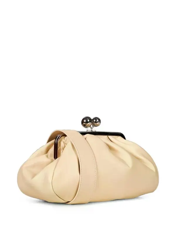 Max Mara Pasticcino Gathered Leather Clutch Bag