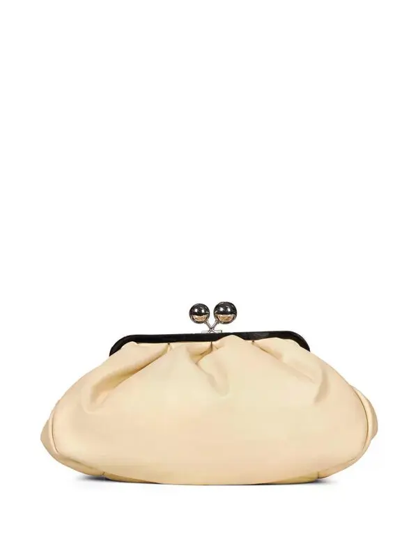 Max Mara Pasticcino Gathered Leather Clutch Bag