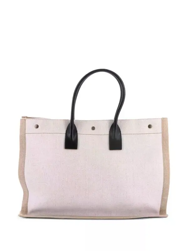 Saint Laurent Rive Gauche Shopper Canvas Large Tote Bag