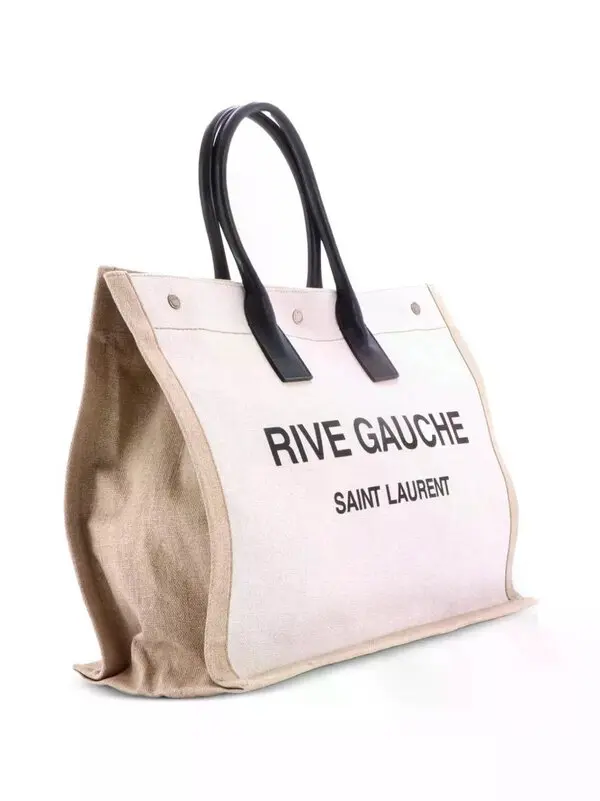 Saint Laurent Rive Gauche Shopper Canvas Large Tote Bag