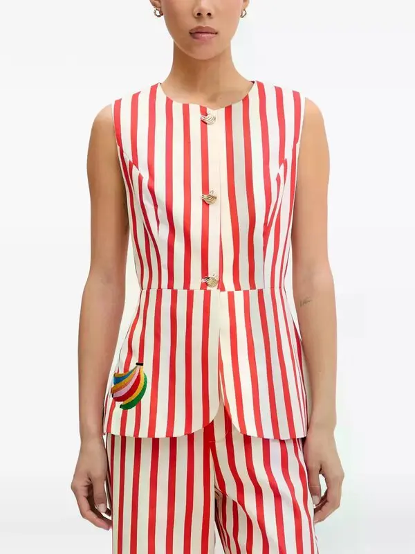 NEVER FULLY DRESSED Striped Banana-patch Top