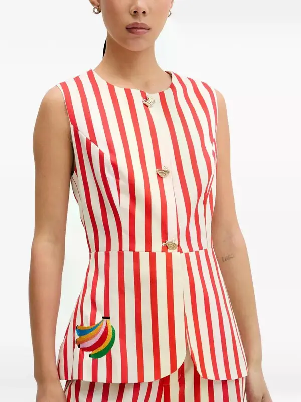 NEVER FULLY DRESSED Striped Banana-patch Top
