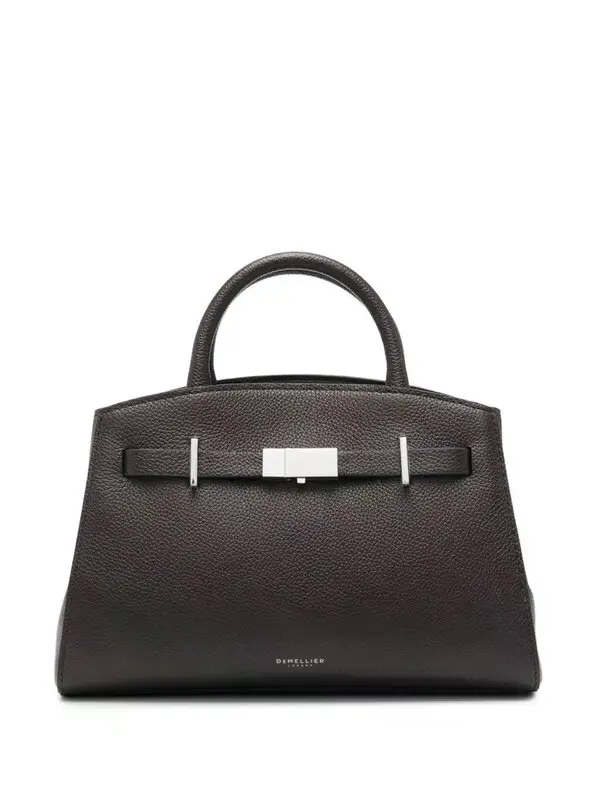 DEMELLIER Hudson Grained Leather Top-handle Mini Bag - Red