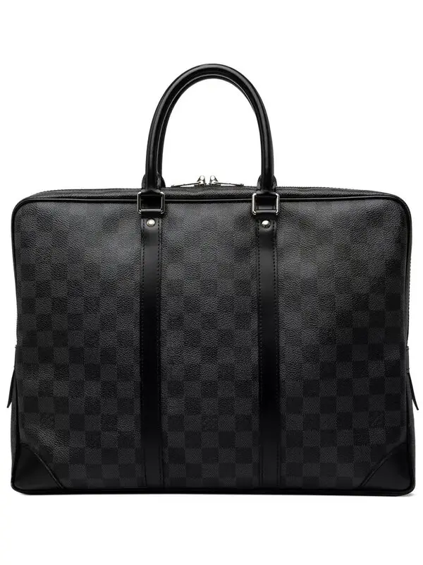 LOUIS VUITTON 2012 Damier Graphite Porte Documents Voyage Pm Business Bag
