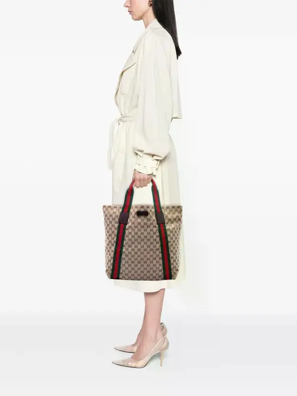 Gucci 2016-2026 Gg Canvas Web Tote Bag