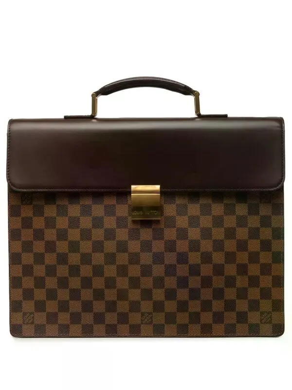 LOUIS VUITTON 2004 Damier Ebene Altona Pm Business Bag - Brown