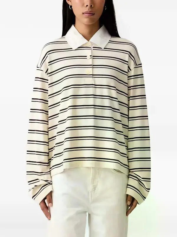 Marc O'polo Striped Long-sleeve Polo Shirt - Yellow
