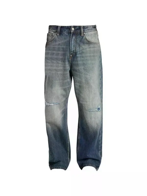 EVISU Pink Daicock Distressed Jeans