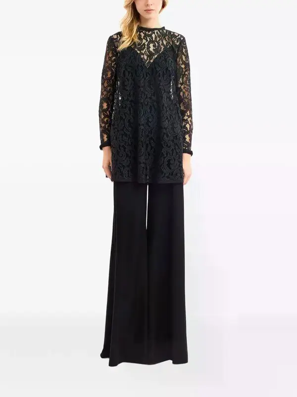 GEMY MAALOUF Sheer Lace Top