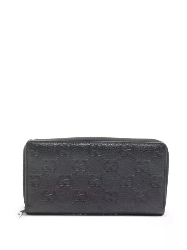 Gucci 2010s Imprint Zip-around Wallet - Black