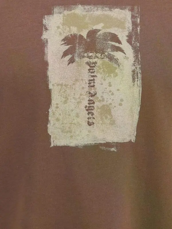 Palm Angels Palm Tree Brushed T-shirt - Brown