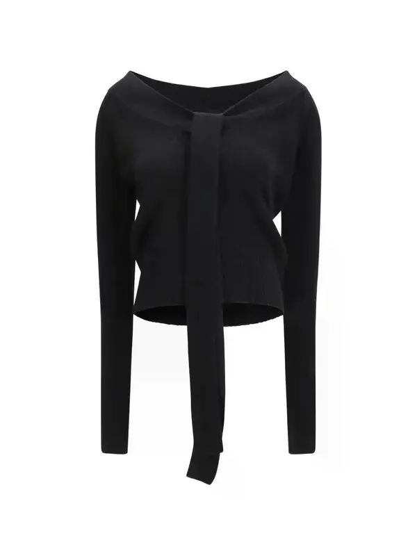 Ermanno Scervino Off-the-shoulder Tie-detail Cardigan - Black