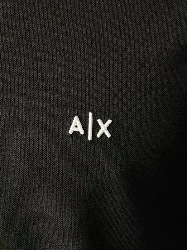 Armani Exchange Logo-embroidered Long-sleeve Polo Shirt