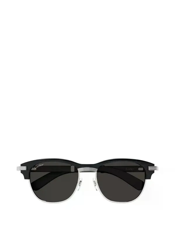 Cartier Logo-detail Sunglasses - Black