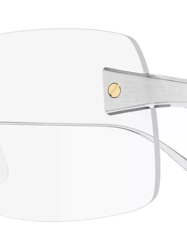 Cartier Santos De Rectangle-frame Glasses - Silver