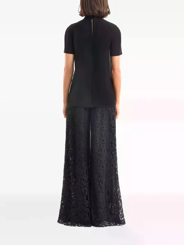 GEMY MAALOUF Lace-overlay Palazzo Pants