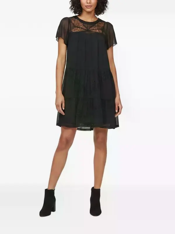 Sandro Lace-detail Mini Dress - Black