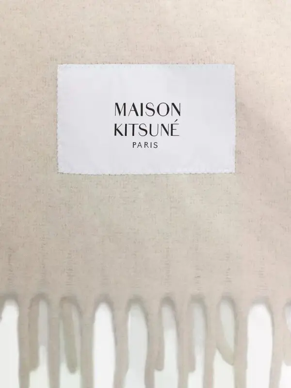 Maison Kitsuné Fringed Logo-patch Scarf