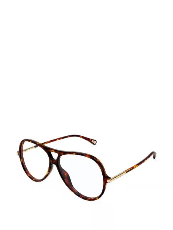 Chloé Tortoiseshell-effect Pilot-frame Glasses