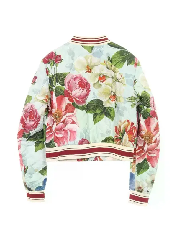 Dolce & Gabbana 2000s Floral-print Quilted Bomber Jacket