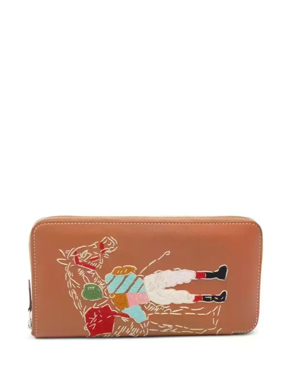 Hermès 2017 Azap Long Embroidered Wallet - Brown