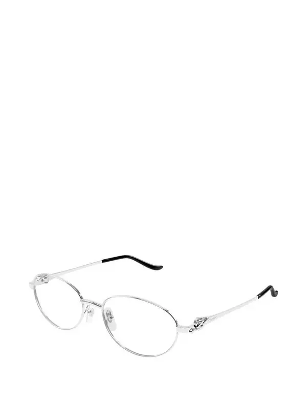 Cartier Panthère De Round-frame Glasses - Silver
